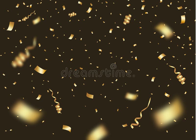 Vector Confetti Backdrop. Gold Confetti Party Celebration Background ...