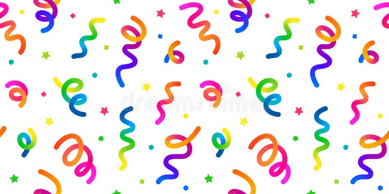 Vector Confetti Background. Seamless Pattern with Colorful Carnival ...