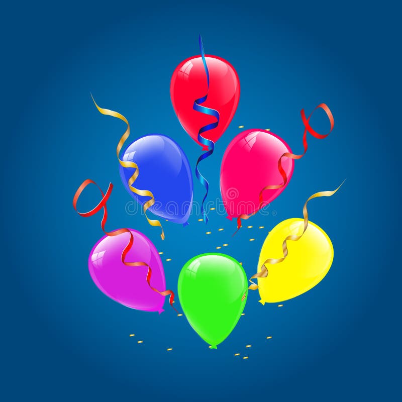 Vector Confetti. Festive Illustration. Party Popper on Blue Background ...