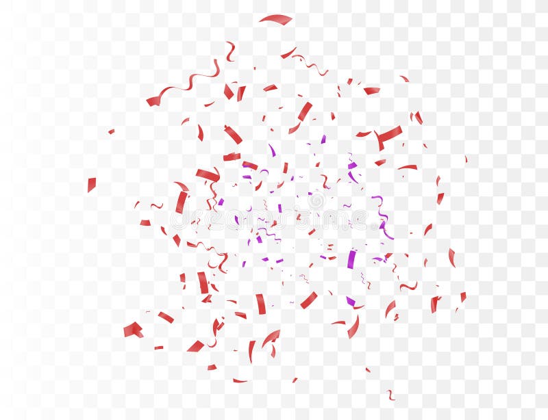 Vector Confetti Red Tinsel, an Explosion of Confetti on a Transparent ...