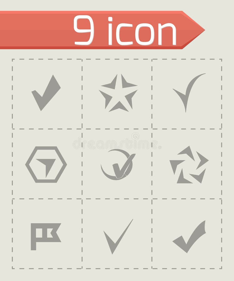 Vector confirm icons set stock vector. Illustration of mark - 41873432