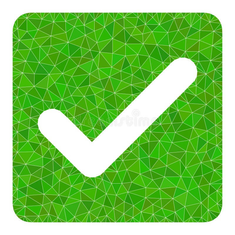 Vector Confirmation Checkbox Lowpoly Icon Stock Vector - Illustration ...
