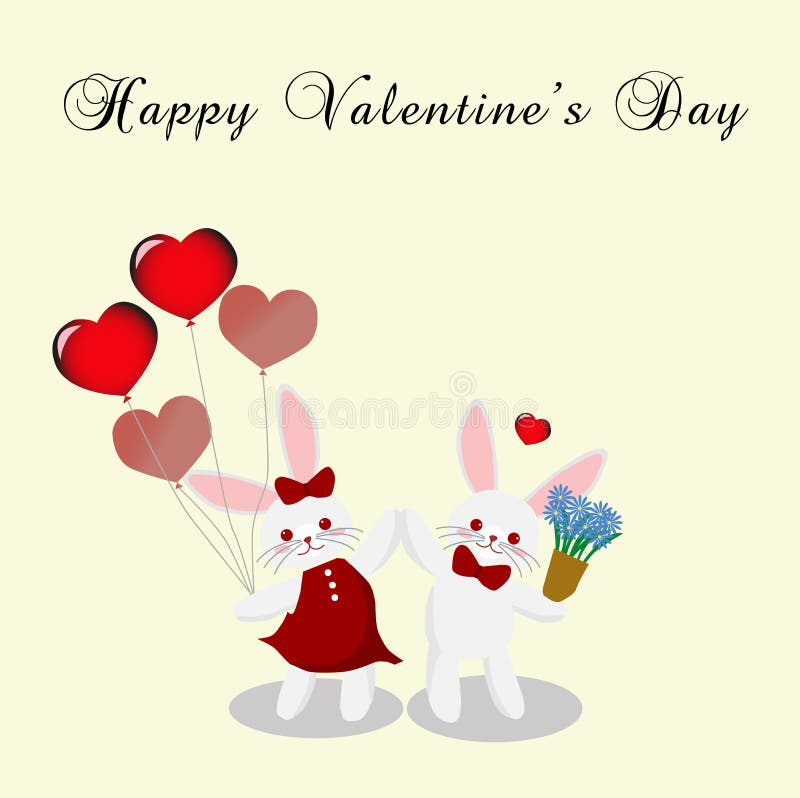 Rabbits in Love Seamless Background Stock Illustration - Illustration ...