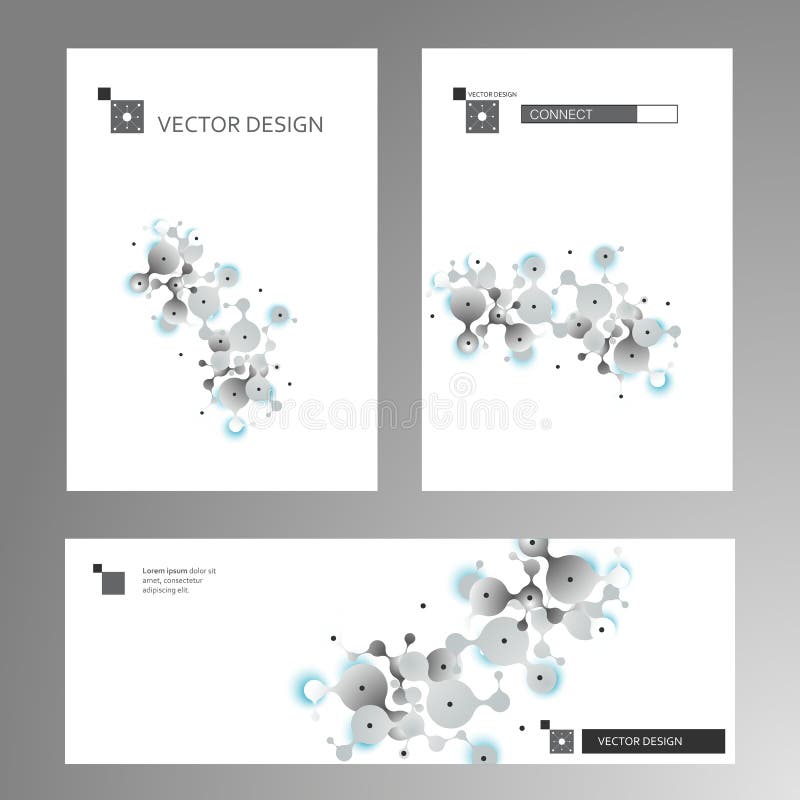 Vector Connect Design. Molecular Compounds of Circles with Colored ...