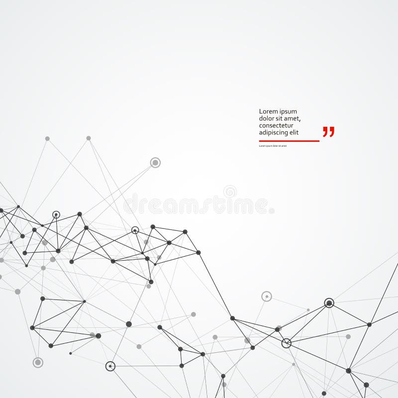 Vector Connect Lines and Dots. Polygonal Template for Technology and ...