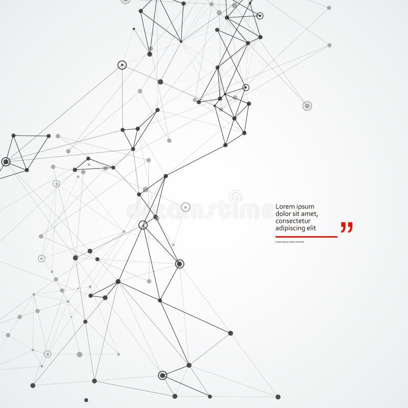 Vector Connect Lines and Dots. Polygonal Template for Technology and ...