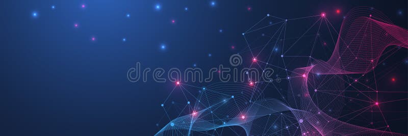 Vector Connections of Lines and Dots. Technology Banner Template ...