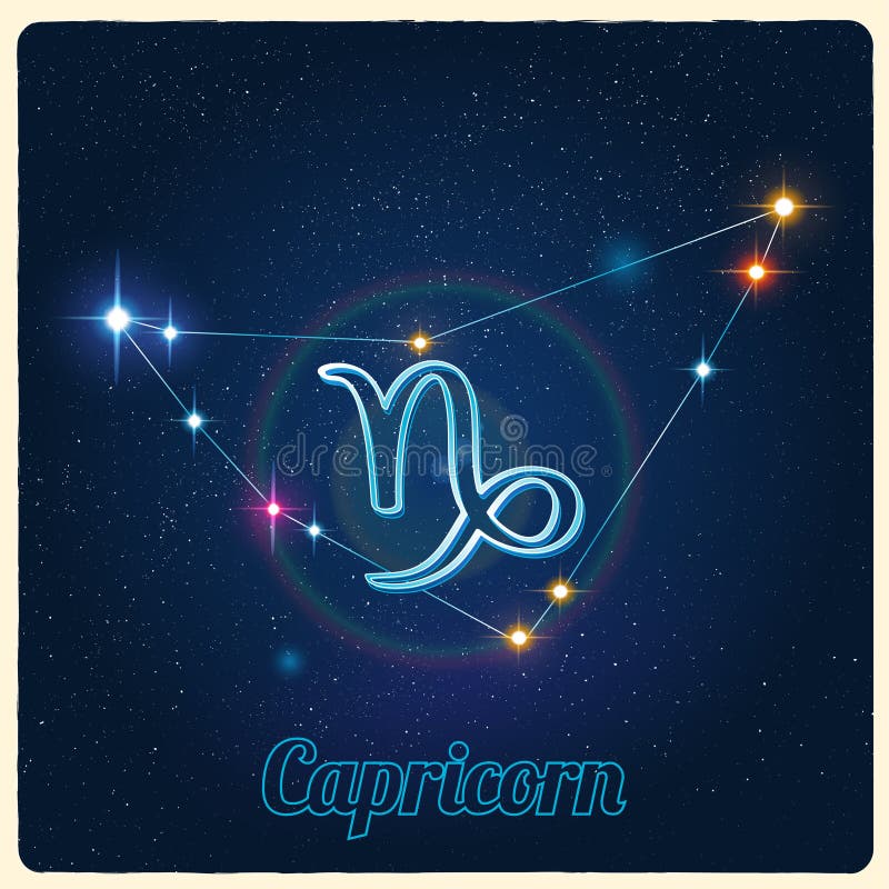Vector Constellation Capricorn with Zodiac Sign Stock Vector ...