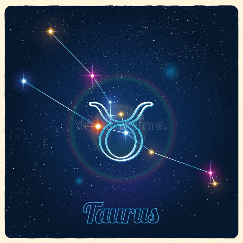 Vector Constellation Taurus With The Zodiac Sign Stock Vector