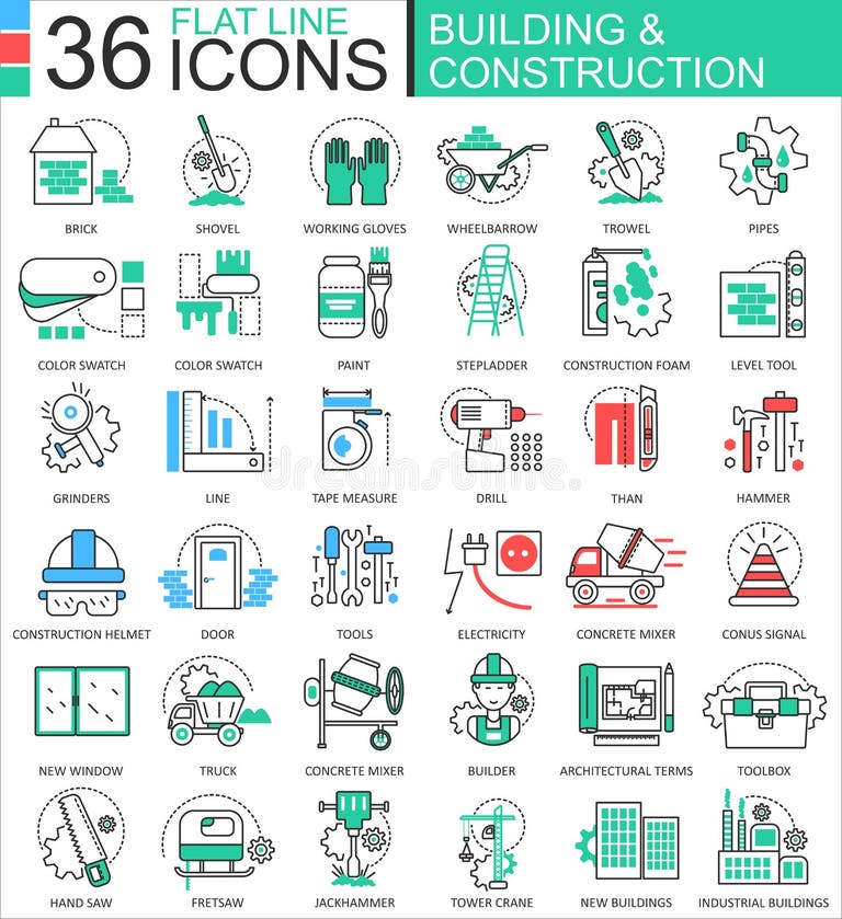 Building Construction Flat Icons Tools Stock Illustrations – 3,394 ...