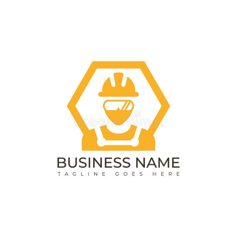 Vector Construction Employee Worker Logo Stock Vector - Illustration of ...