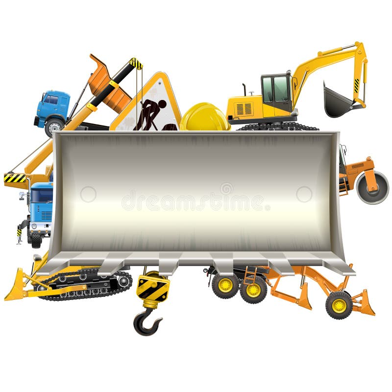 Vector Construction Concept with Wheel Stock Vector - Illustration of ...