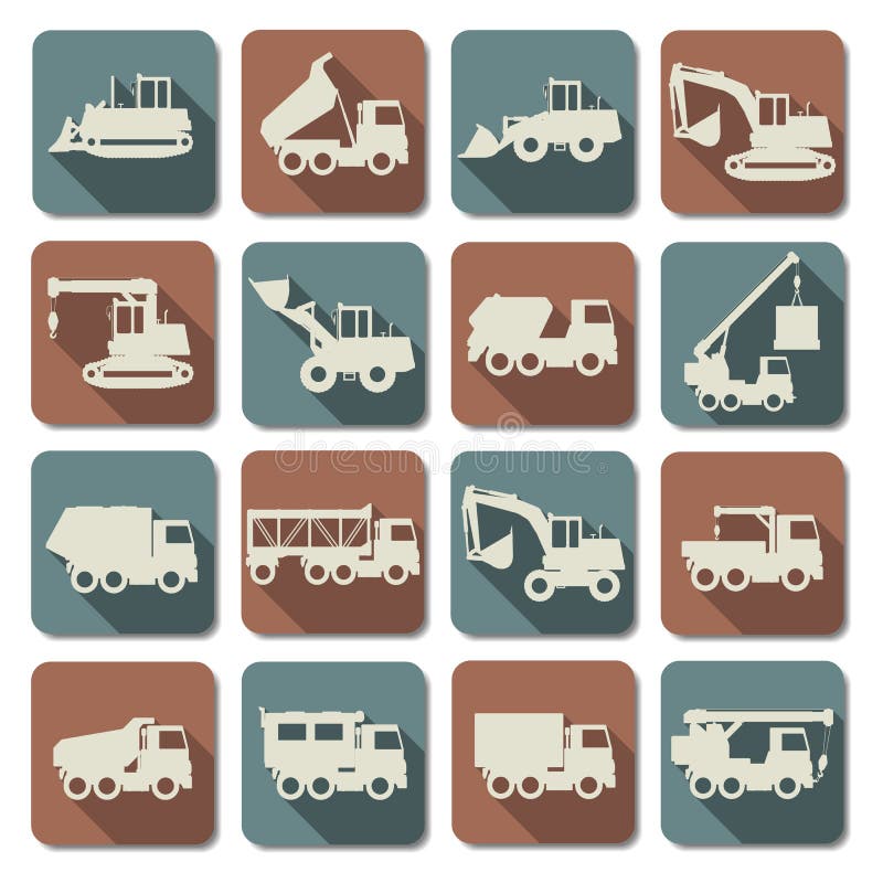 Vector Construction Equipment Icons Stock Vector - Illustration of ...