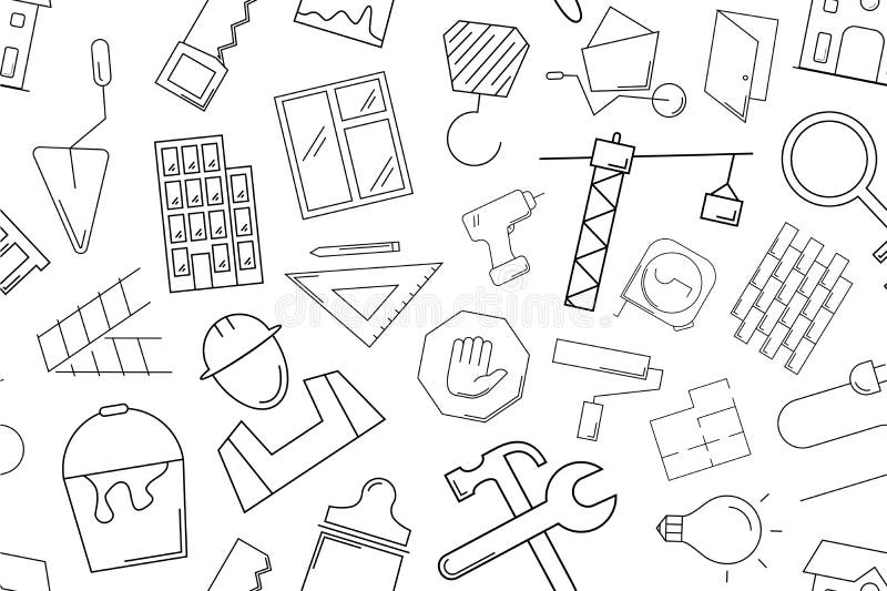 Vector Construction Pattern with Word. Construction Background Stock ...