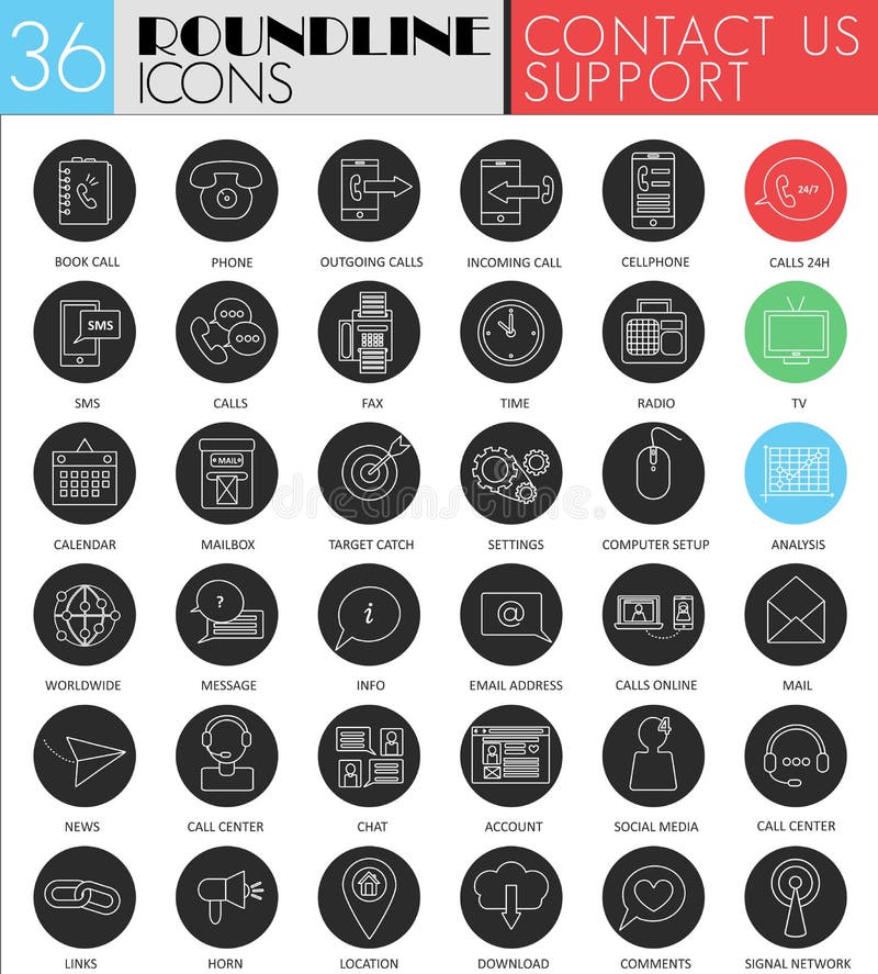 Contact Us Icon Black White Stock Illustrations – 1,560 Contact Us Icon ...