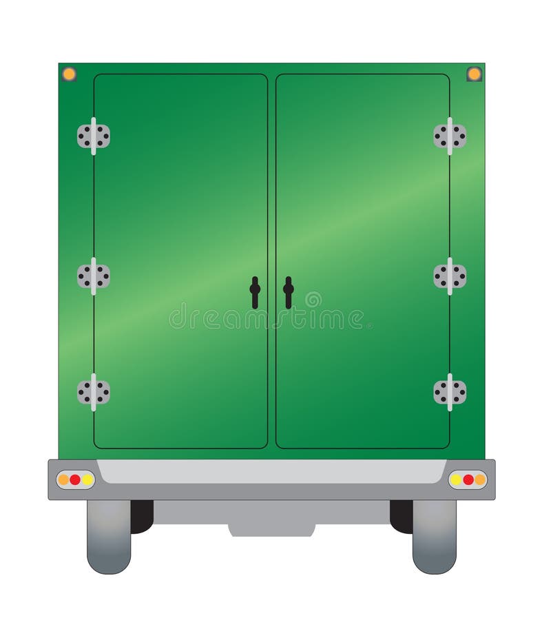 Vector Container Cargo Pickup Truck Stock Vector - Illustration of ...