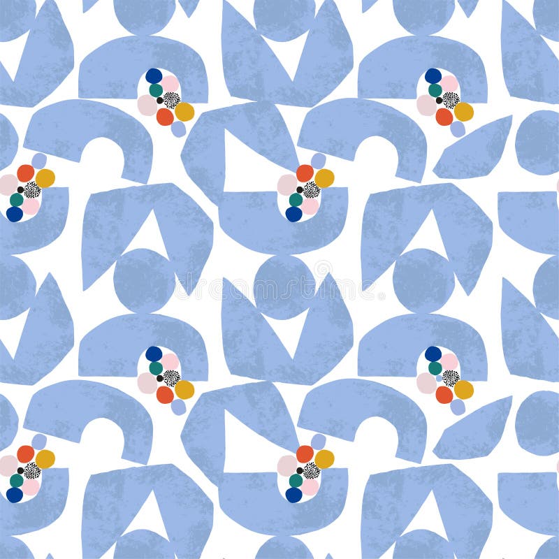 Vector Contemporary Abstract Modern Shapes Illustration Seamless Repeat ...