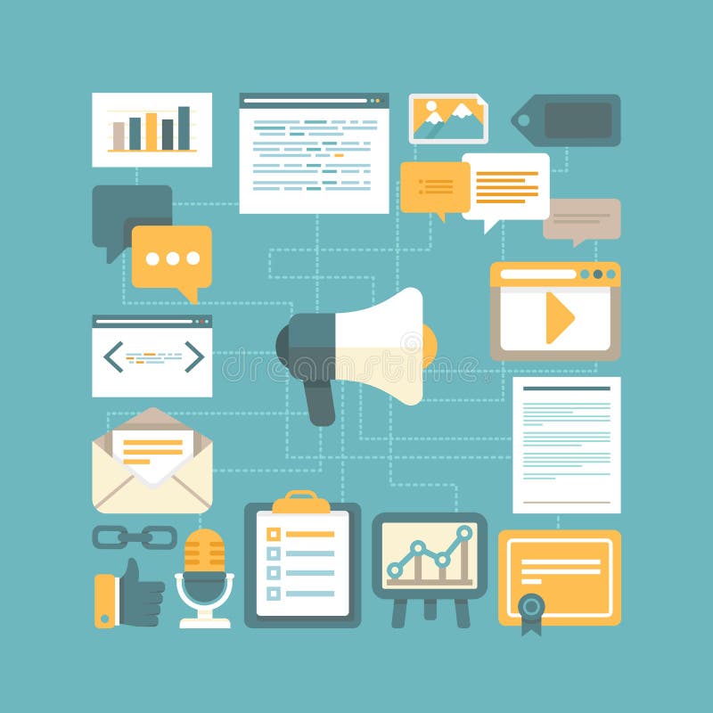 Vector Content Marketing Concept Stock Vector - Illustration of concept ...