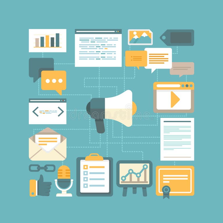 Vector Content Marketing Concept Stock Vector - Illustration of concept ...