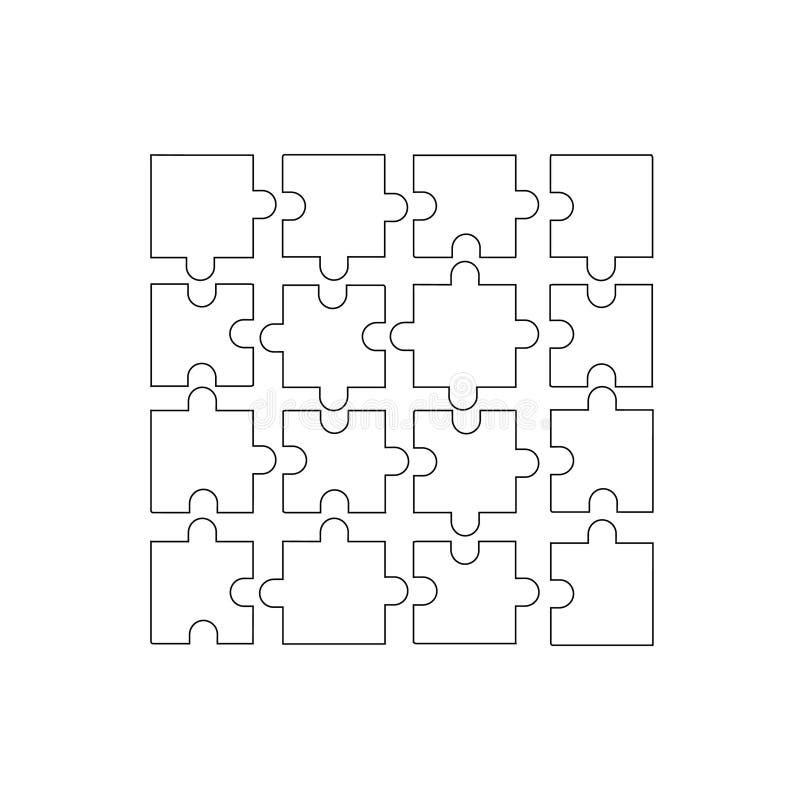 Vector Continuous Line Drawing Transparent Puzzle Isolated on Withe ...