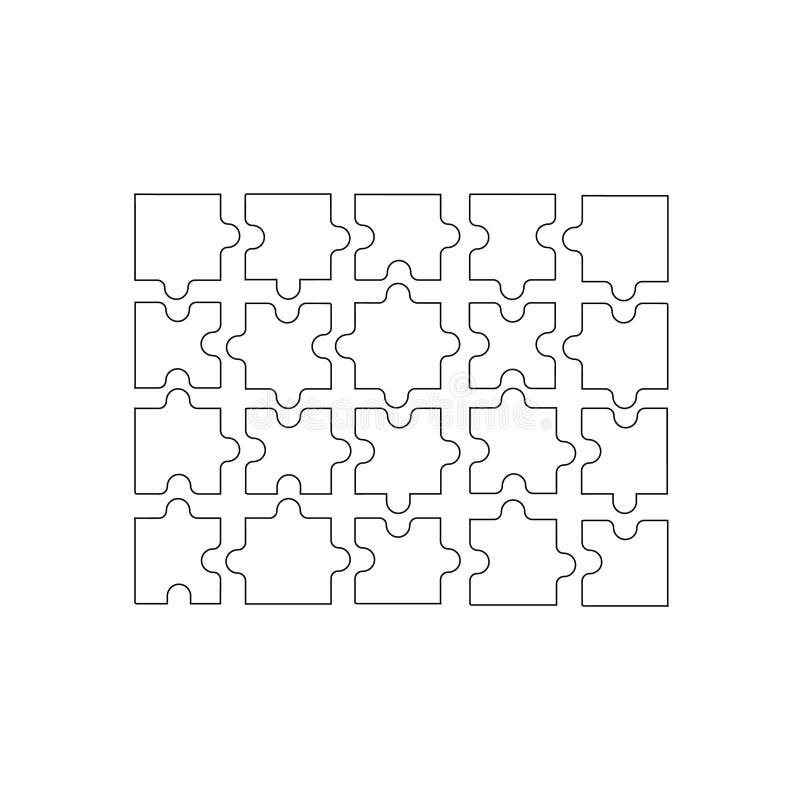 Vector Continuous Line Drawing Transparent Puzzle Isolated on Withe ...