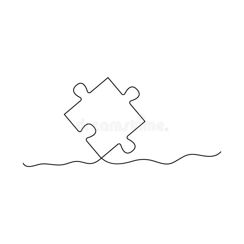 Vector Continuous Line Drawing Transparent Puzzle Isolated on Withe ...