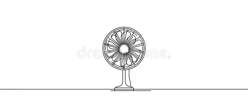 Vector Continuous One Line Fan Illustration. Stock Illustration ...