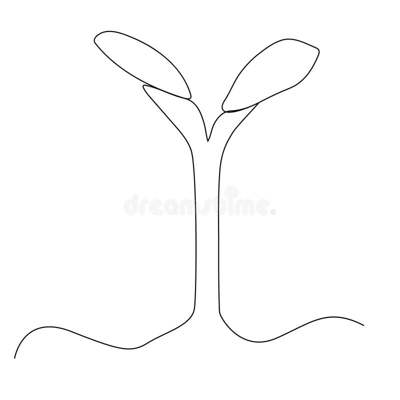 Vector Continuous One Simple Single Abstract Line Drawing of Growth ...