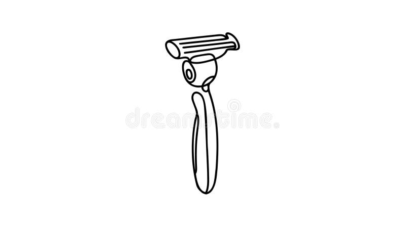 Vector Continuous One Single Line Drawing Icon of Shaving Razor in ...