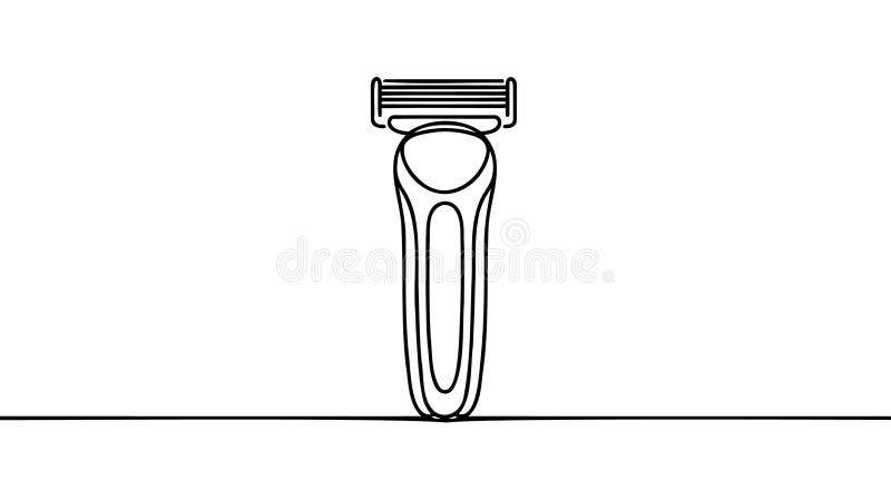 Vector Continuous One Single Line Drawing Icon of Shaving Razor in ...