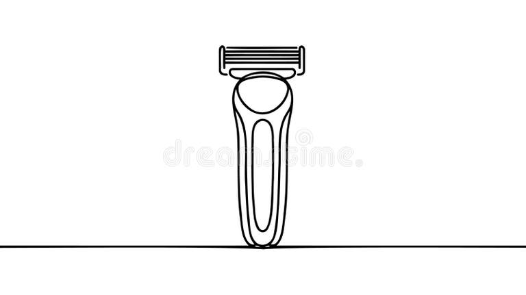 Vector Continuous One Single Line Drawing Icon of Shaving Razor in ...