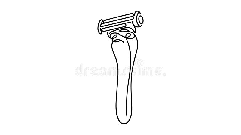 Vector Continuous One Single Line Drawing Icon of Shaving Razor in ...