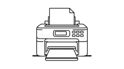 Printer Continuous Line Drawing Stock Illustrations – 26 Printer ...