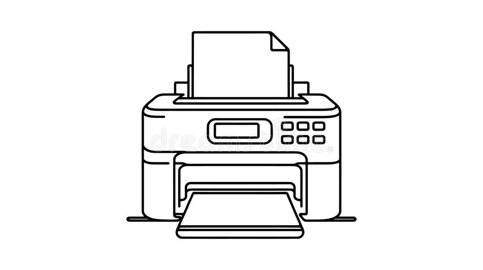 Printer Continuous Line Drawing Stock Illustrations – 28 Printer ...