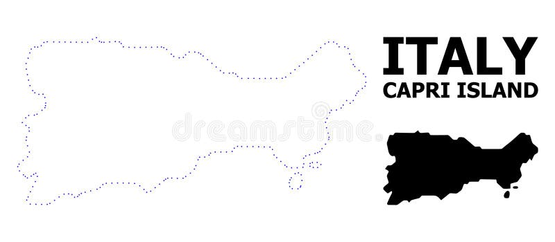 Capri Map Outline. Vintage Discover The World. Stock Vector ...