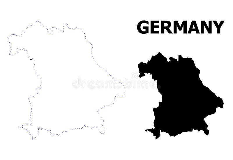Vector Contour Dotted Map of Germany with Name Stock Vector ...