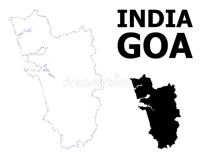 Vector Contour Dotted Map of Goa State with Name Stock Vector ...