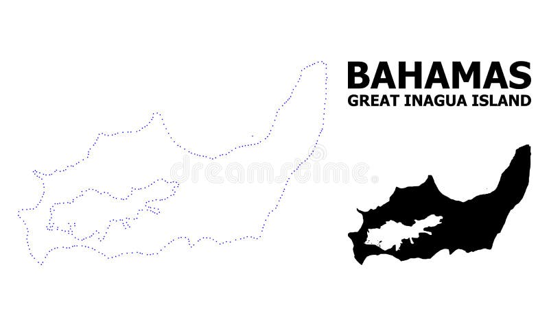 Vector Contour Dotted Map of Great Inagua Island with Caption Stock ...