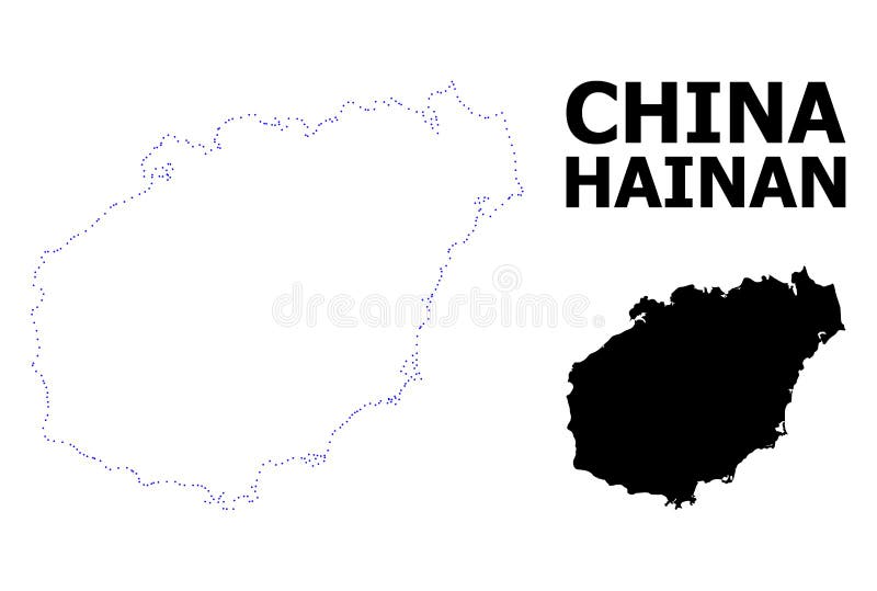 Hainan Map Outline. Vintage Discover the World. Stock Vector ...