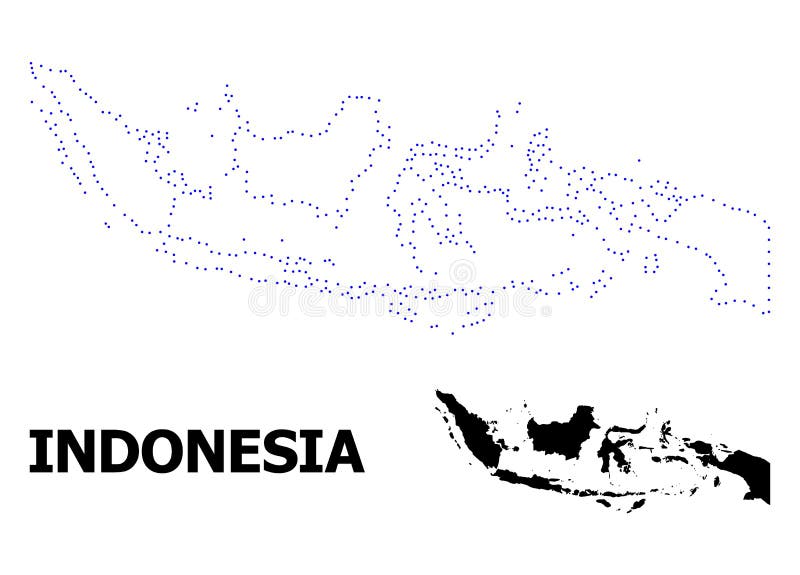 Indonesia Map Dotted, Grey Point, on White Background Stock ...
