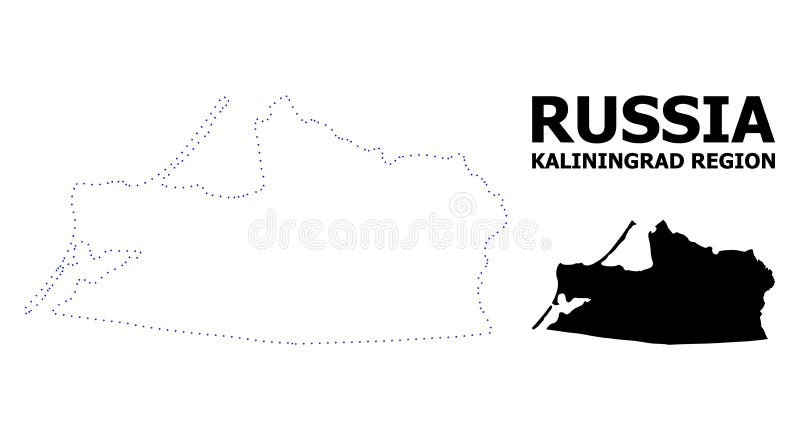 Vector Contour Dotted Map of Kaliningrad Region with Name Stock Vector ...