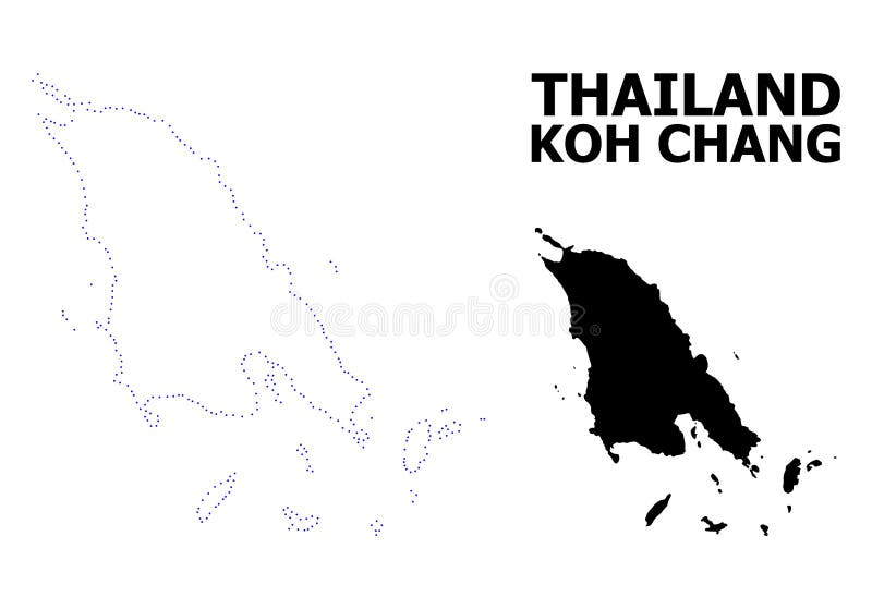 Vector Contour Dotted Map of Koh Chang with Caption Stock Vector ...