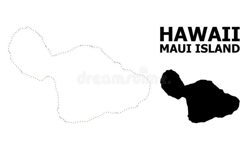 Vector Contour Dotted Map of Maui Island with Caption Stock Vector ... Vector Contour Dotted Map of Maui Island with Caption Stock Vector ...