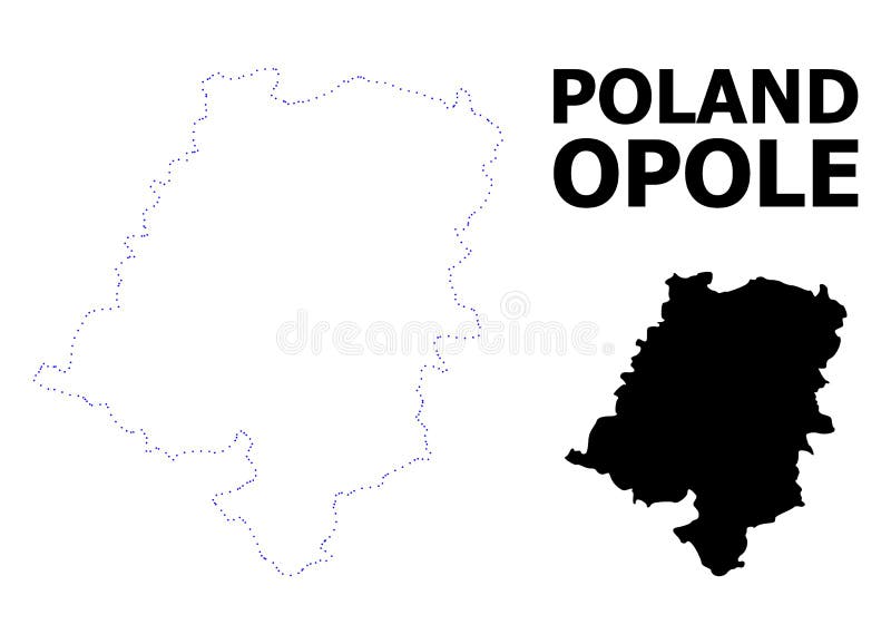 Vector Contour Dotted Map Of Opole Province With Caption Stock Vector ...