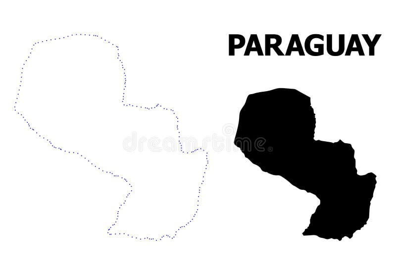Vector Contour Dotted Map of Paraguay with Name Stock Vector ...
