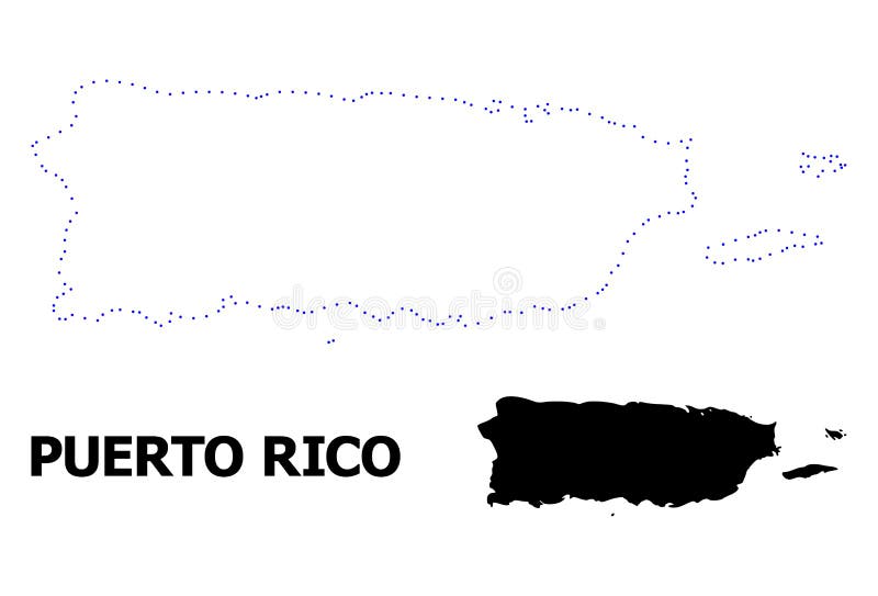Puerto Rico Map Outline Vector Illustration Stock Vector - Illustration ...