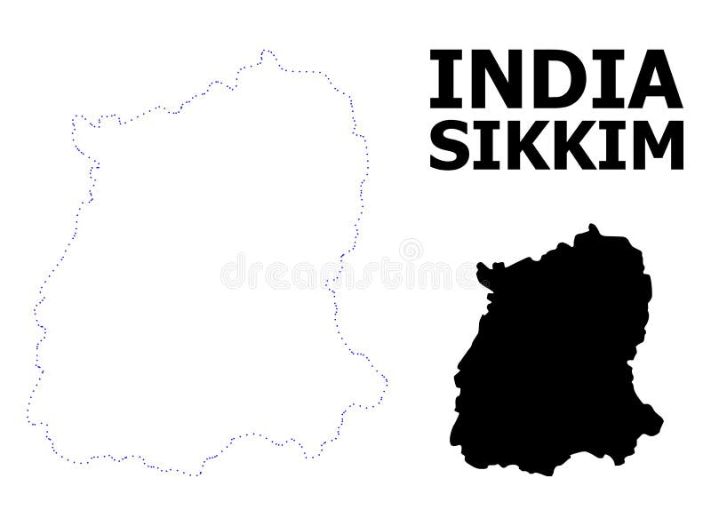 Vector Sikkim State Map of Points Stock Vector - Illustration of ...