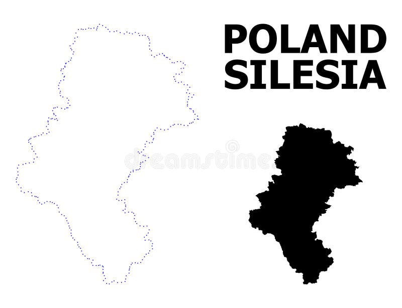 Vector Contour Dotted Map of Silesia Province with Name Stock Vector ...