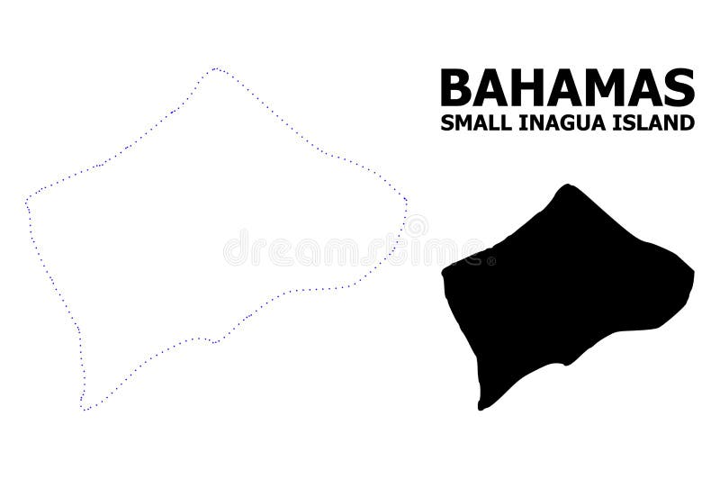 Vector Contour Dotted Map of Small Inagua Island with Name Stock Vector ...