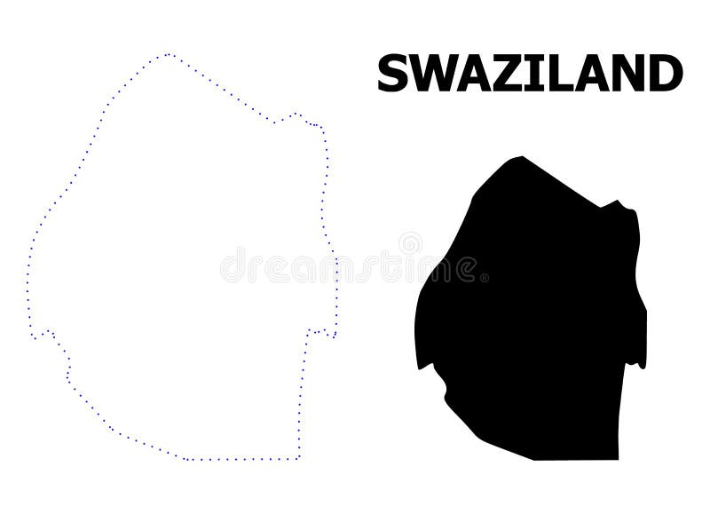Vector Contour Dotted Map of Swaziland with Name Stock Vector ...